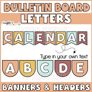 Bulletin Board Letters | Neutral Bulletin Board Letters | Editable ...
