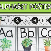 Watercolor Cactus Alphabet Clipart: Succulent Font, Numbers (PNG, PDF ...