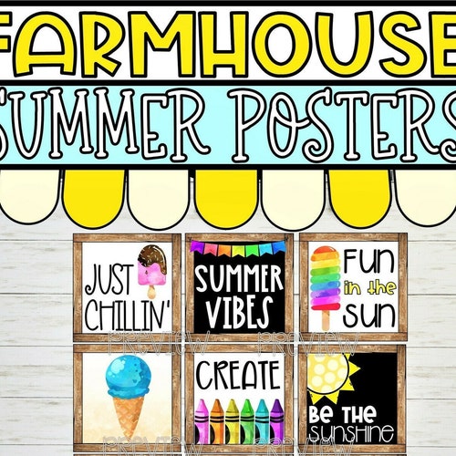SUMMER Bulletin Board Posters Classroom Posters Classroom - Etsy