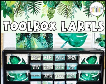 TROPICAL Teacher Toolbox Editable Tropical Classroom Decor - Etsy
