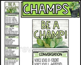 Classroom Posters Champs - Etsy