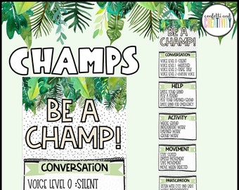 Champs Classroom Management Posters - Etsy