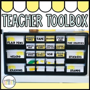 Lemon Teacher Toolbox Editable Labels | Lemon Farmhouse Classroom Decor ...