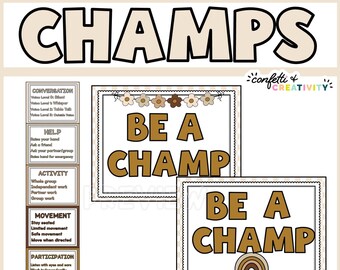 CHAMPS Posters | Behavior Management | Classroom Expectations ...