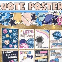 Space Themed Classroom Positive Affirmations Kids Room Printable Wall ...