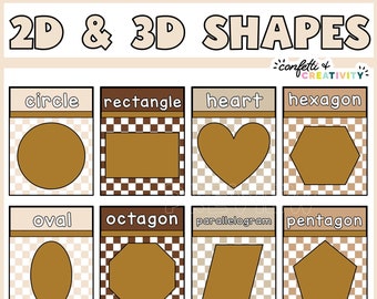 Editable 2D and 3D Shapes Posters With Black & White Boho Dalmatian ...