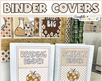 Teacher Binder Covers and Spines | Neutral Binder Covers | Classroom ...