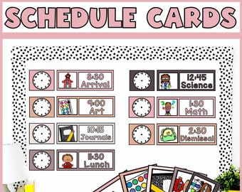 EDITABLE Boho Daily Classroom Schedule Cards - Etsy