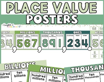 Woodland Place Value Chart Display, Printable Hundred Billions to ...