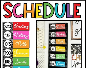 Bright Classroom Schedule Editable Classroom Schedule Colorful ...
