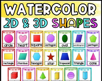 2D and 3D Shapes Posters for the Classroom | Black and White Rainbow ...