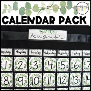 Modern Farmhouse Classroom Calendar Pack | Pocket Chart Calendar Cards ...