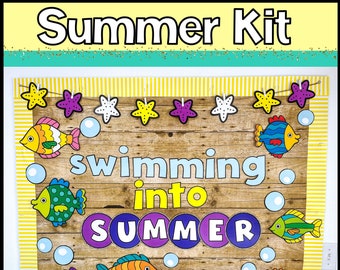 Surfing Into Summer Bulletin Board Kit End of Year Classroom Door Decor ...