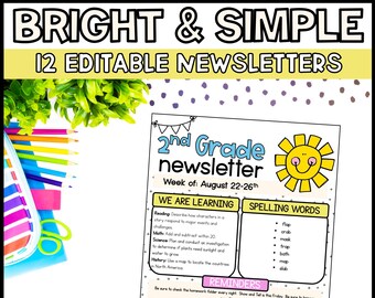 Spotty Bright Classroom Newsletter Template: Editable Monthly Layout ...