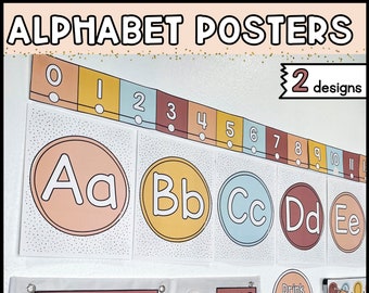 Cursive Alphabet Posters for the Classroom Boho Neutral Classroom Decor ...