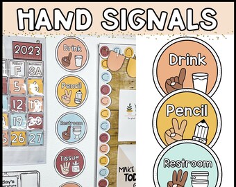 Botanical Classroom Hand Signal Posters EDITABLE Classroom Decor - Etsy