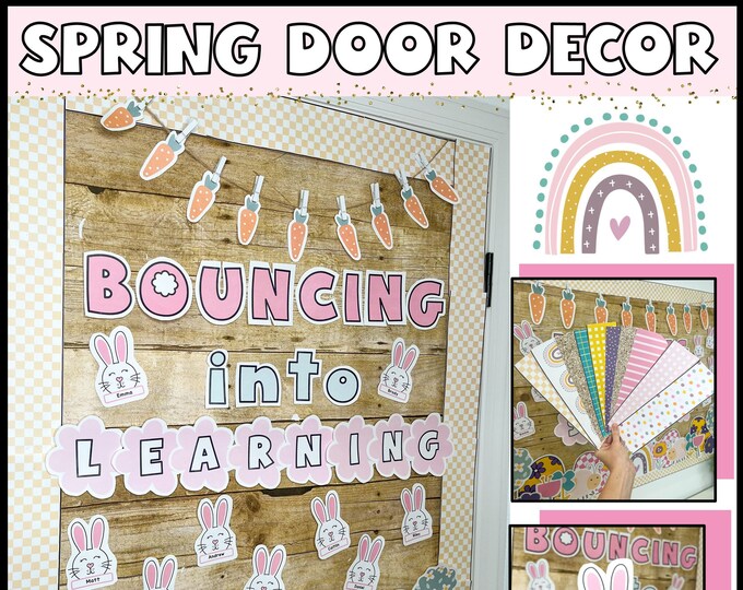 Spring Classroom Door Decor Kit Printable Flower Classroom Decor Cute ...