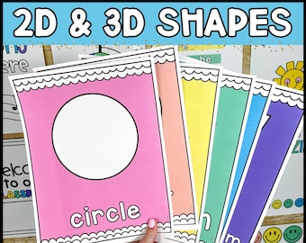 2D and 3D Shapes Posters for the Classroom Spotty Bright Classroom ...