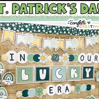 Retro Groovy St Patricks Day Truck Bulletin Board Kit, Boho Lucky ...