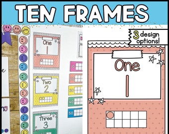 Classroom Number Posters With Ten Frames 0-20 Bright Classroom Decor ...