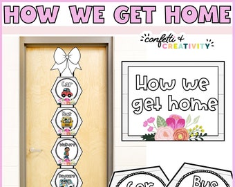 How We Go Home Dismissal Chart Template Sunflower Farmhouse Classroom ...