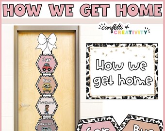 How We Go Home Dismissal Chart Template Sunflower Farmhouse Classroom ...