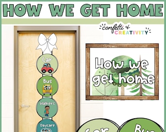 How We Go Home Dismissal Chart Template Sunflower Farmhouse Classroom ...