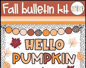 Fall Classroom Bulletin Board Kit: Hello Pumpkin Decor (digital ...