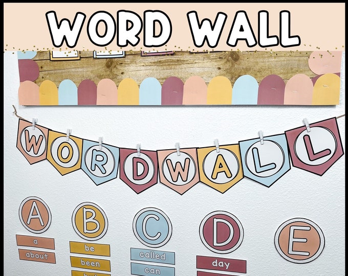 Printable Calm Colors Word Wall Labels, Word Wall Banners, Alphabet ...