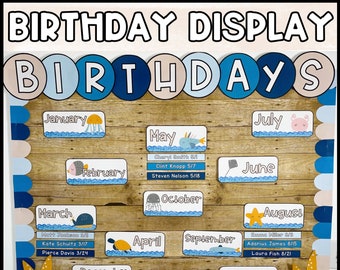 Birthday Bulletin Board | Ocean Rainbow | Classroom Decor - Etsy