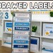 10 Drawer Cart Labels for the Classroom Ocean Classroom Decor Teacher ...