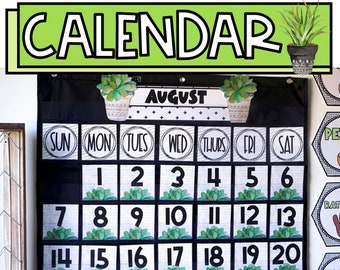 Editable Classroom Calendar Kit | Plant Nature Theme Pretty Pastel ...