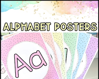 Pastel Alphabet Posters - Etsy