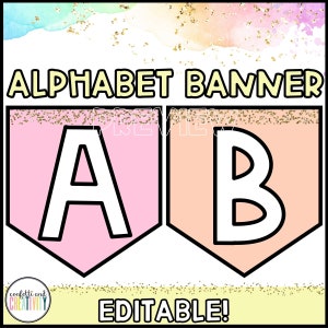 Alphabet Banner for the Classroom | Pastel Classroom Decor | ABC Banner ...