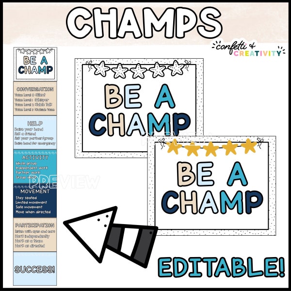 Champs Posters Classroom - Etsy