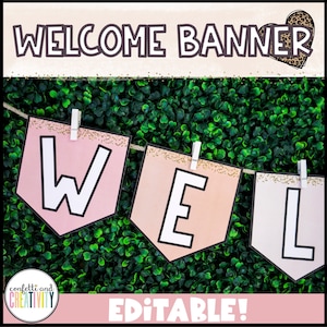 Editable Classroom Welcome Banner | Boho Neutral Classroom Decor ...