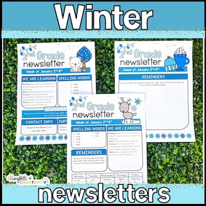 Editable Winter Classroom Newsletter Template: January School Flyer ...