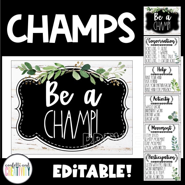 Champs Posters Classroom - Etsy