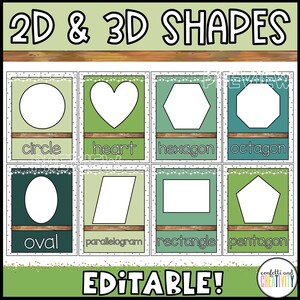 2D and 3D Shapes Posters for the Classroom | Nature Classroom Decor ...
