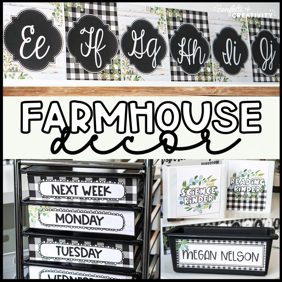 Farmhouse Classroom Decor Bundle: Shiplap, Plaid (digital Download) - Etsy