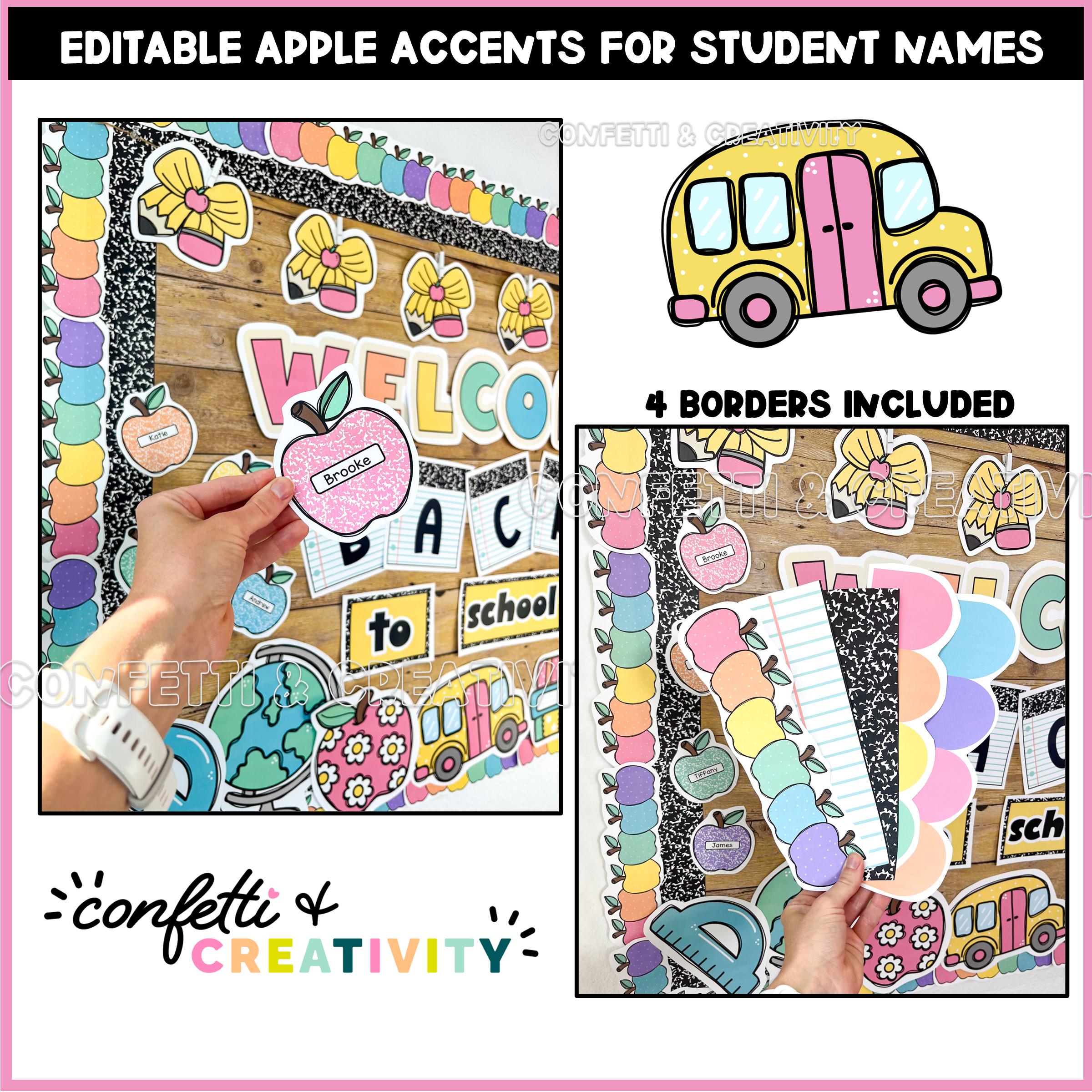 Pastel Back to School Bulletin Board Kit | Classroom Welcome Decor ...