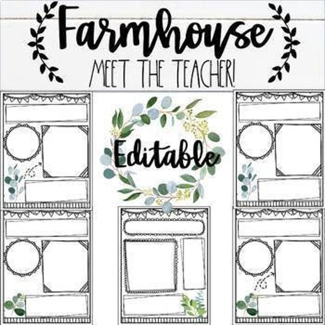 Editable Farmhouse Meet the Teacher Template (digital Download) - Etsy