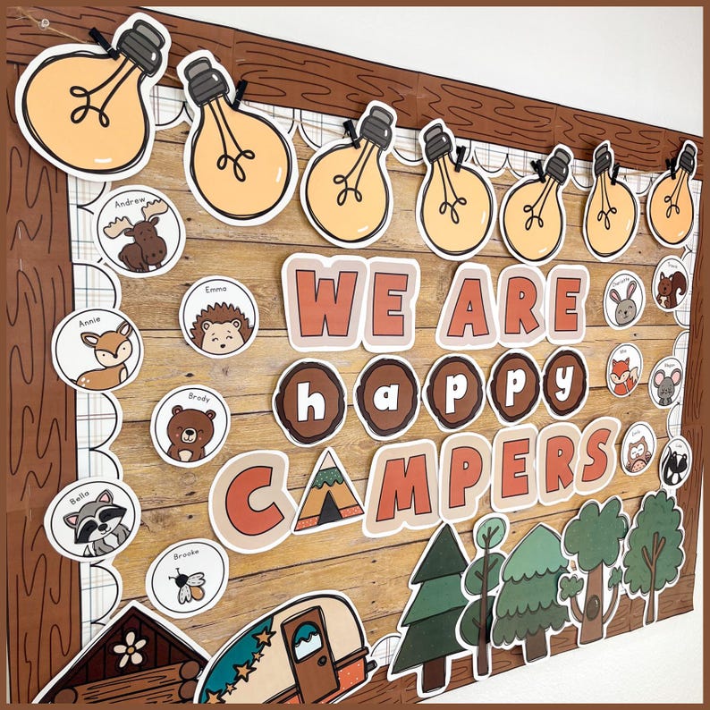 Camping Animals Bulletin Board: Rustic Classroom Decor (digital ...