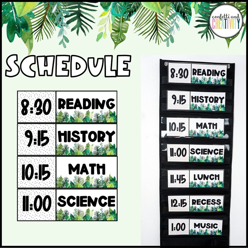 Tropical Classroom Schedule Cards: Editable Classroom Decor (digital ...
