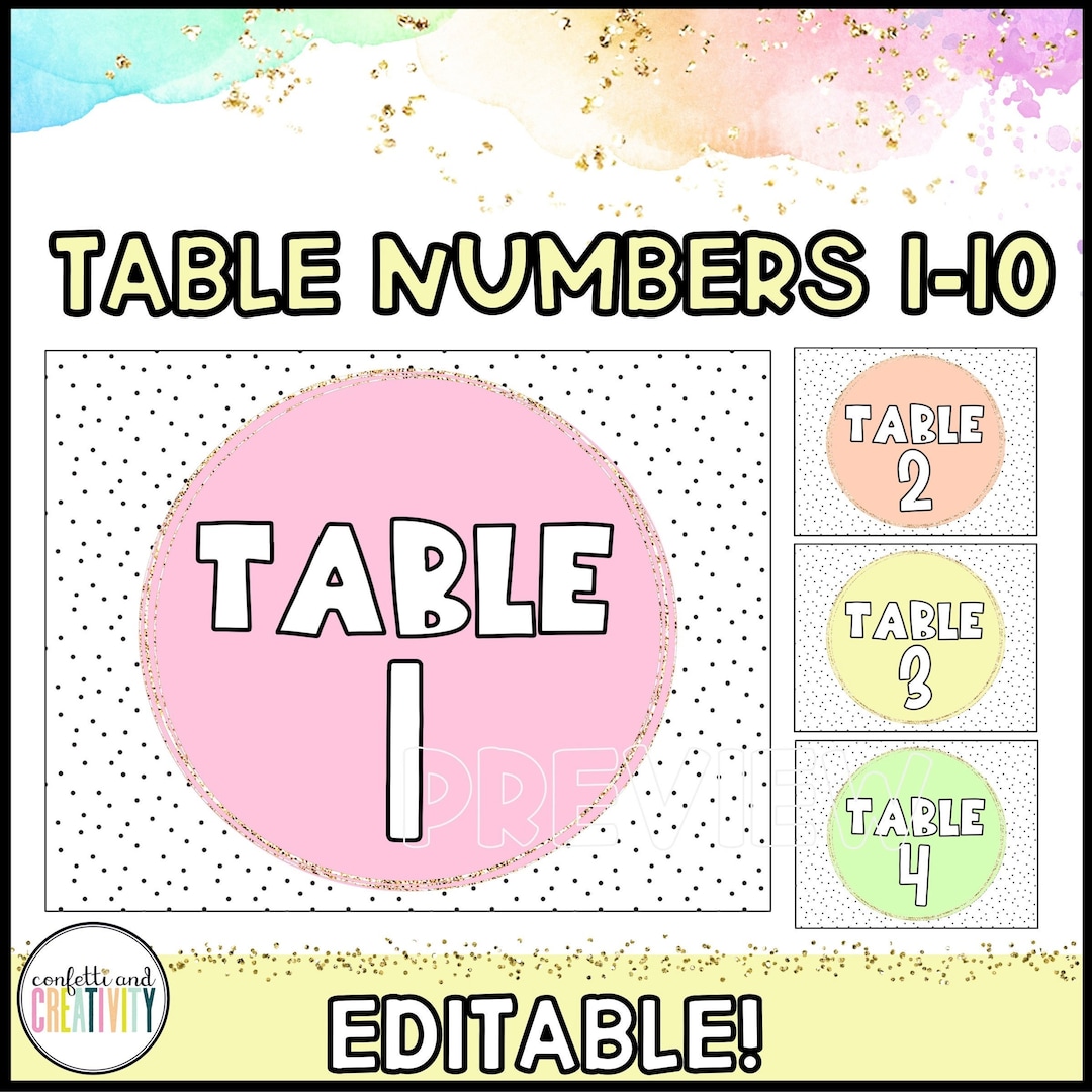 Table Numbers for the Classroom | Pastel Classroom Decor | Classroom ...