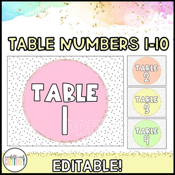 Table Numbers for the Classroom Pastel Classroom Decor - Etsy