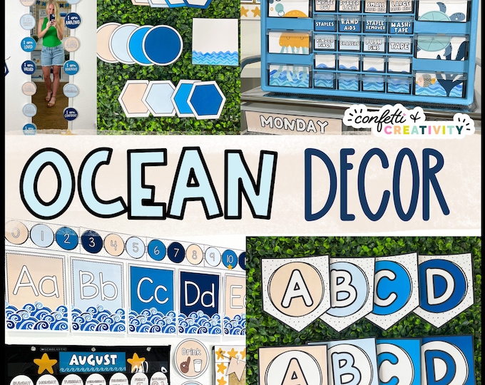 Modern Ocean Surf Classroom Decor Bundle | Ocean Inspired Classroom ...