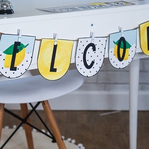 Editable Classroom Welcome Banner | Lemon Farmhouse Classroom Decor ...