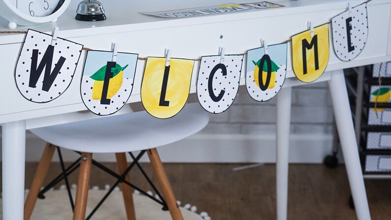Editable Classroom Welcome Banner Lemon Farmhouse Classroom - Etsy