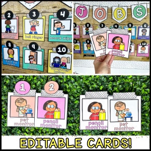 Bright Classroom Jobs Display: Editable Chart & Decor (digital Download ...